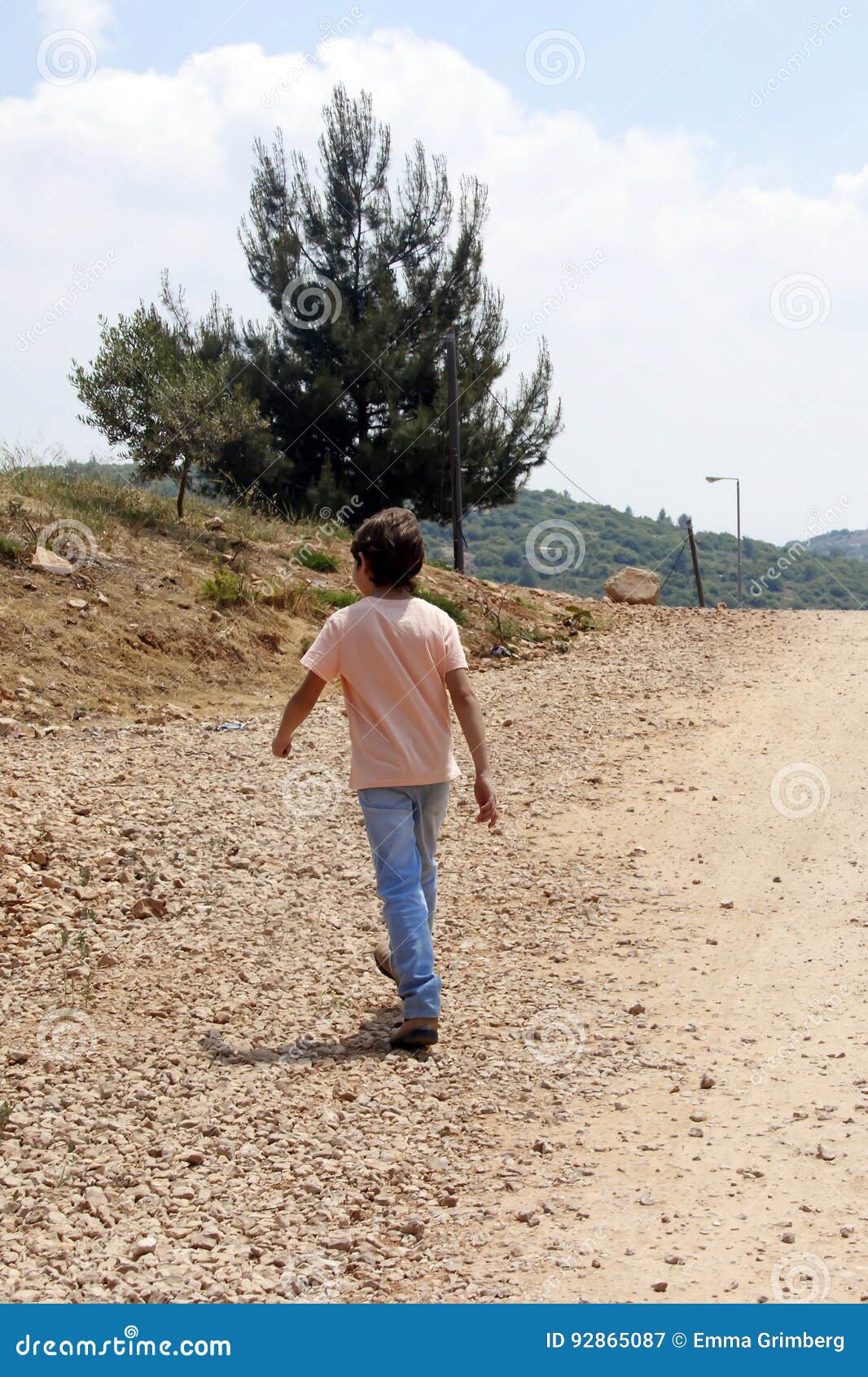 Boy walking away stock image. Image of path, childhood - 92865087