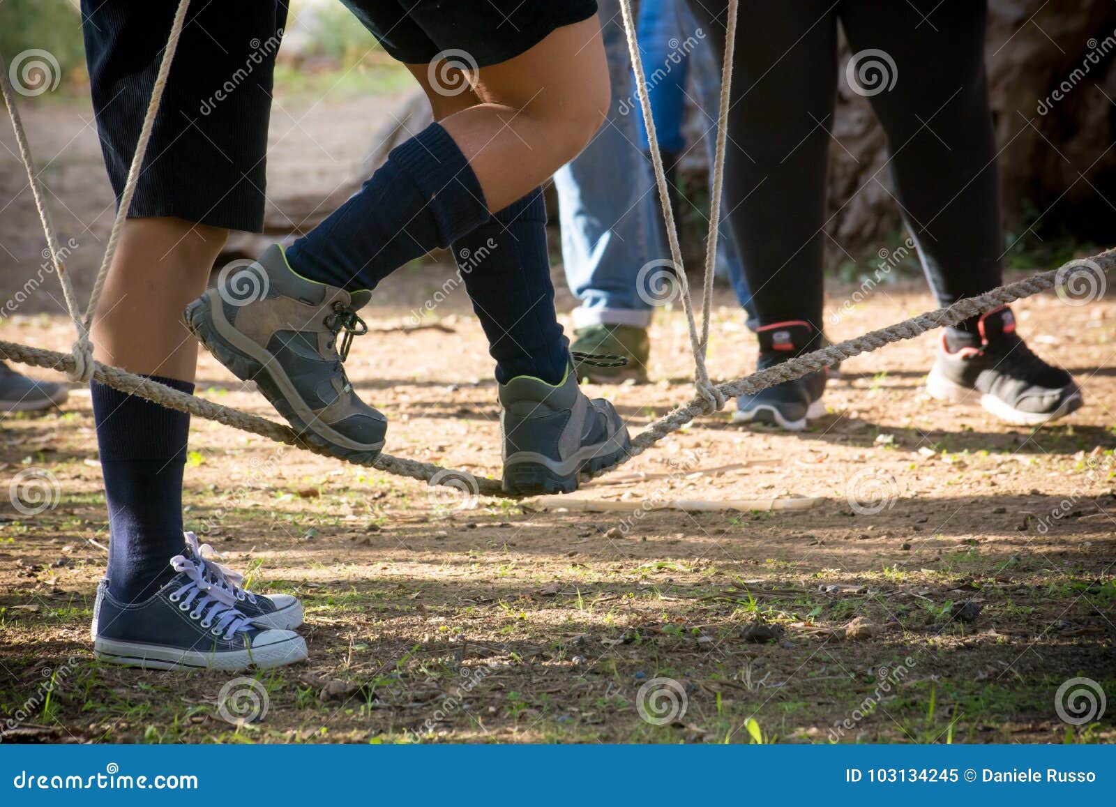 Boy walking on a rope stock image. Image of fitness - 103134245