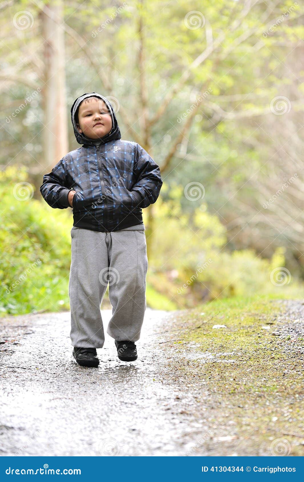 A boy walking stock photo. Image of blue, children, path - 41304344