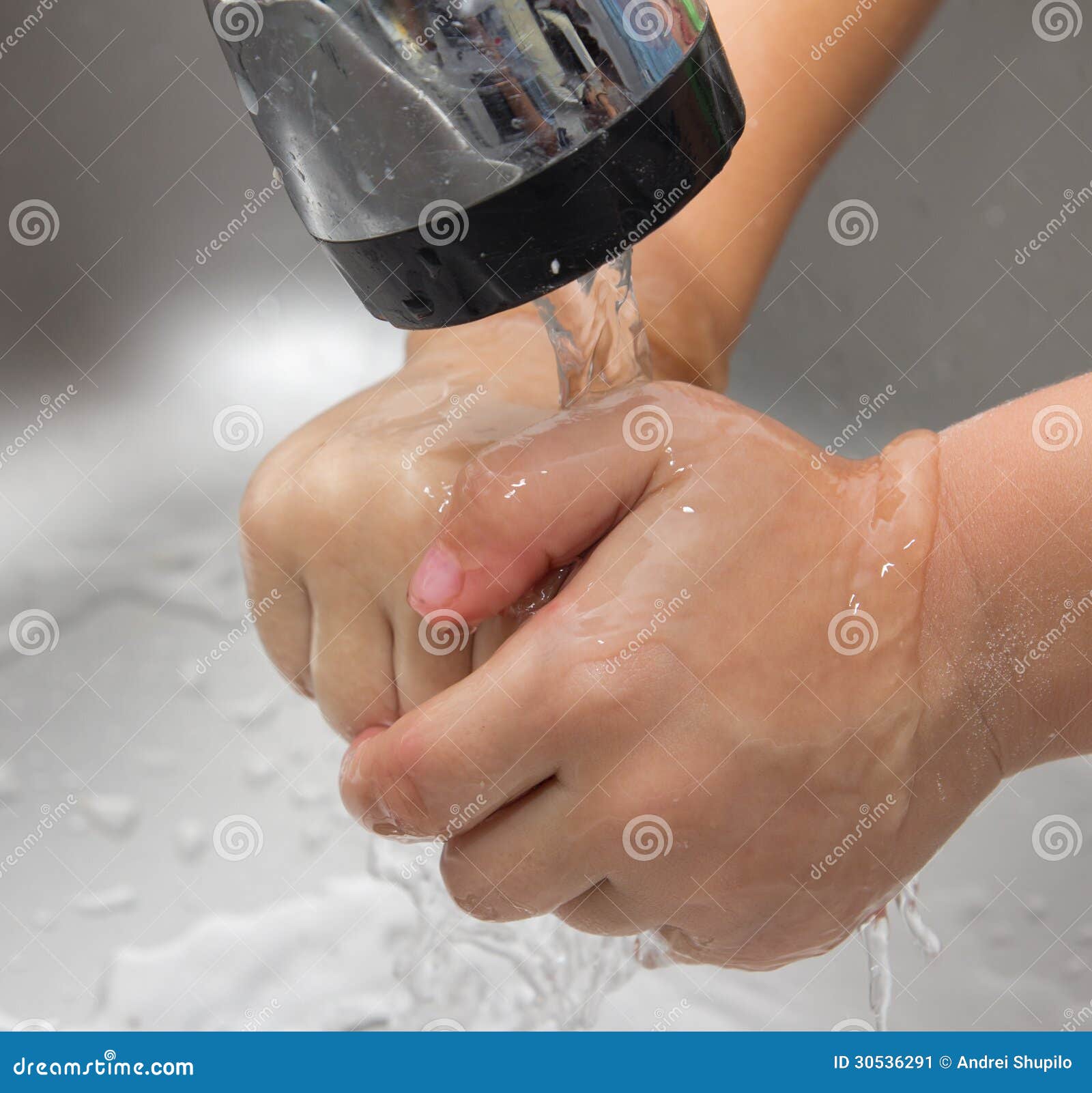 Boy washes his hands stock image. Image of handwashing - 30536291