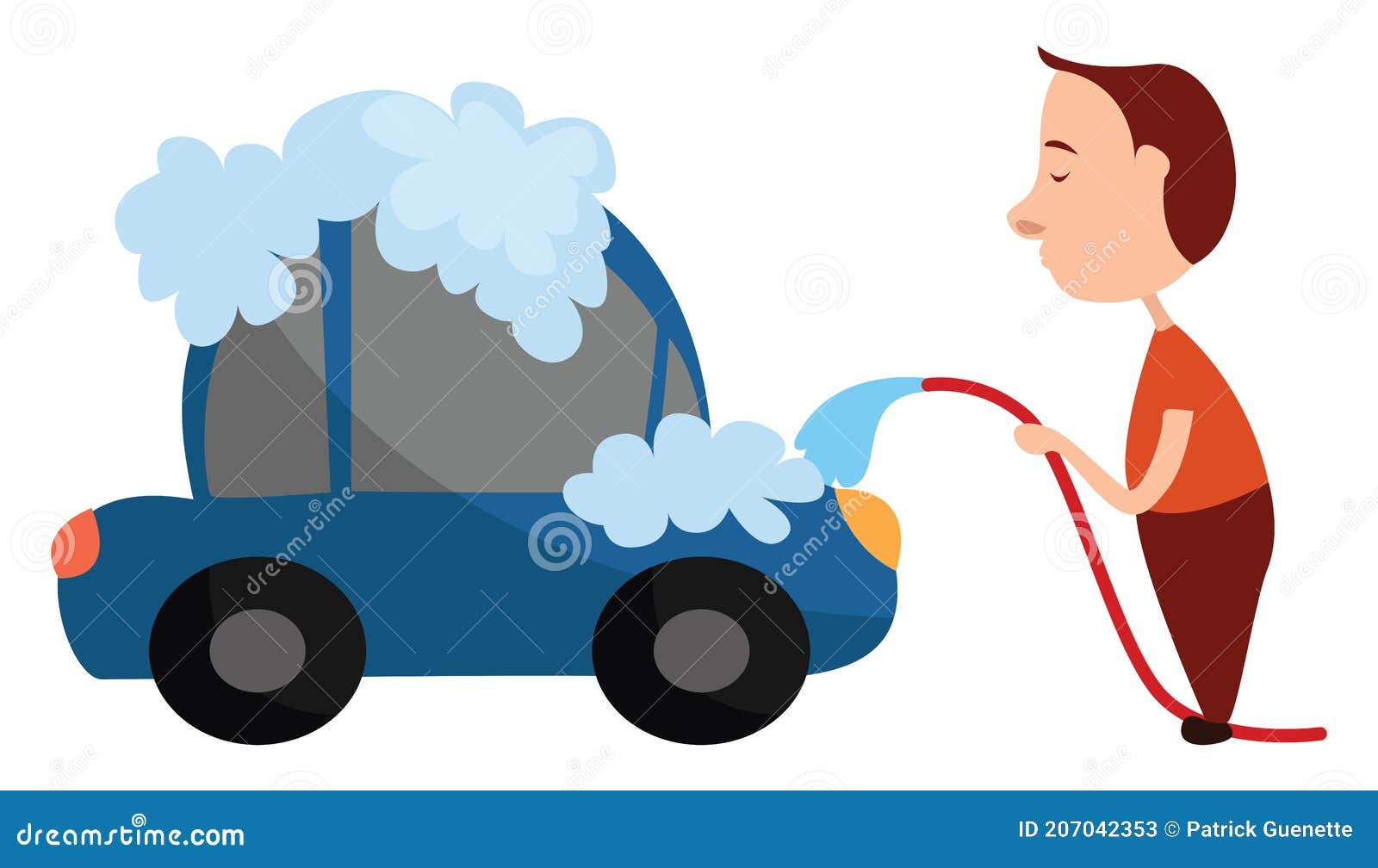 Boy Washing the Car, Illustration, Vector Stock Vector - Illustration ...