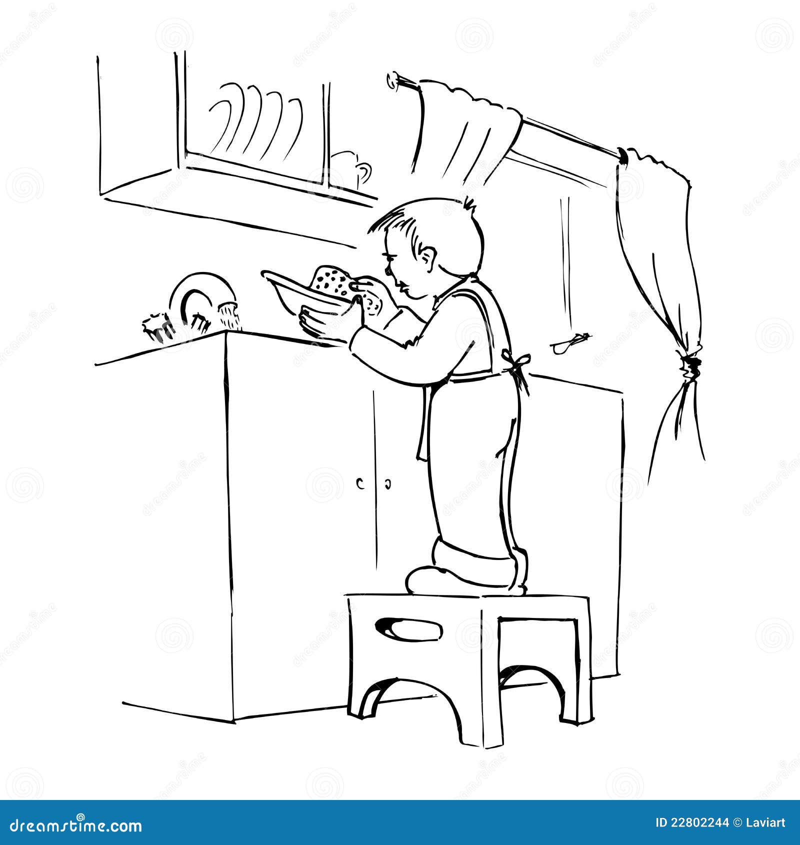 Wash Dishes Better Images Guru Sketch Coloring Page