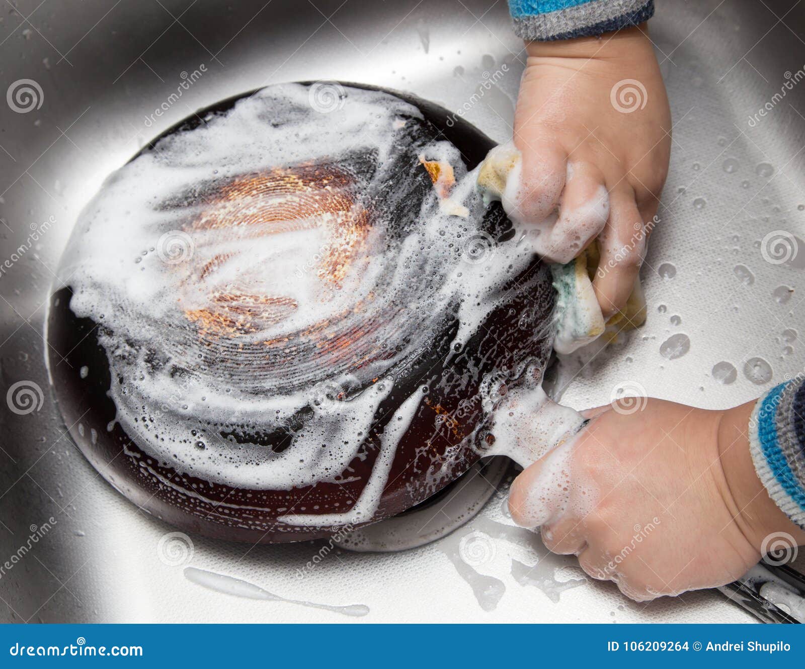 Boy Washing Dishes in the Kitchen Stock Photo - Image of dishes, male ...