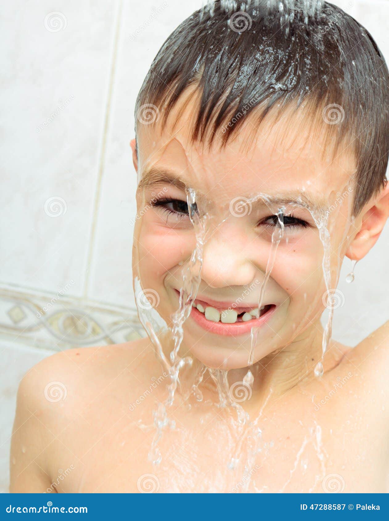 Boy washing stock image. Image of care, indoors, cheerful - 47288587