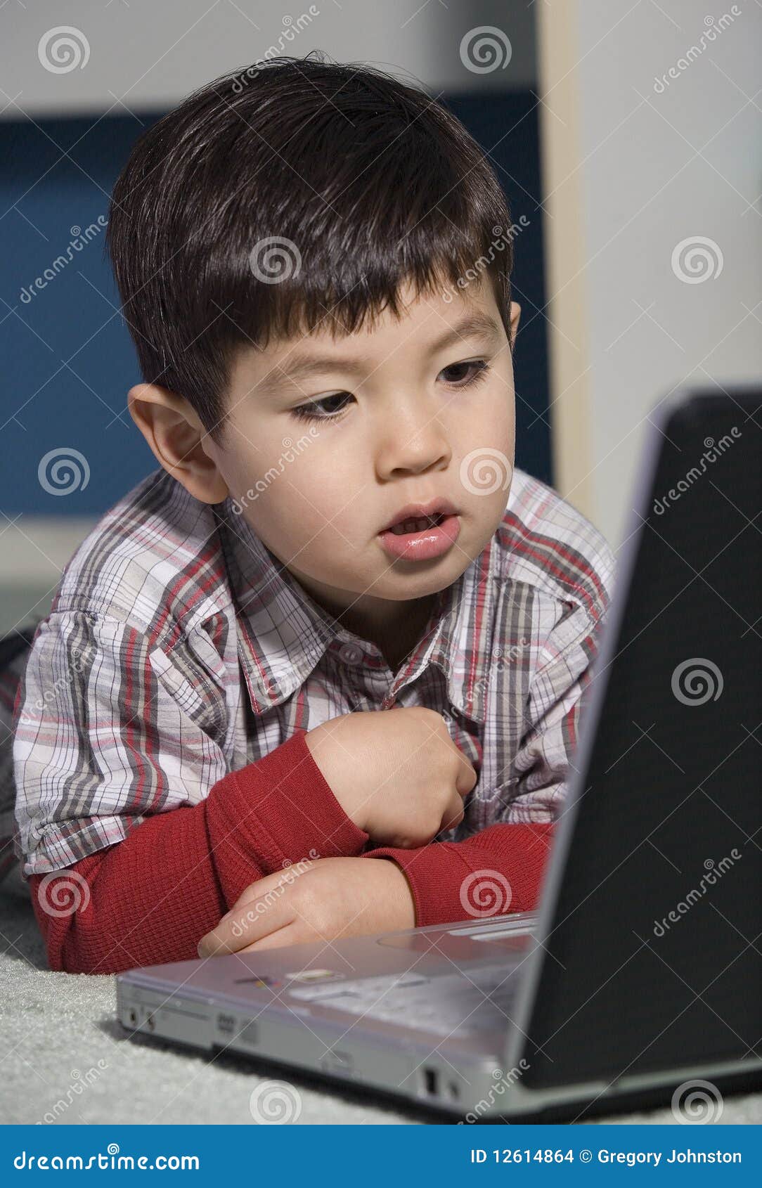 Boy Watches Something Interesting. Stock Photo - Image of cute ...