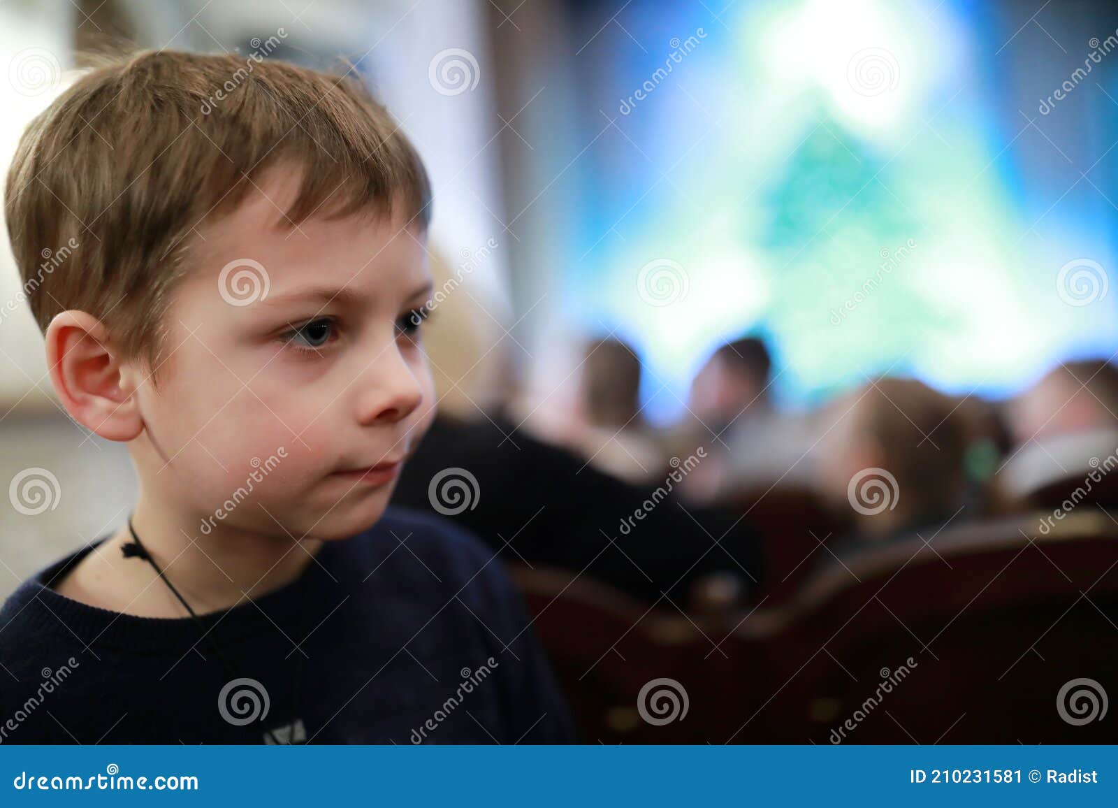 Boy Watching Performance in Theater Stock Image - Image of music ...
