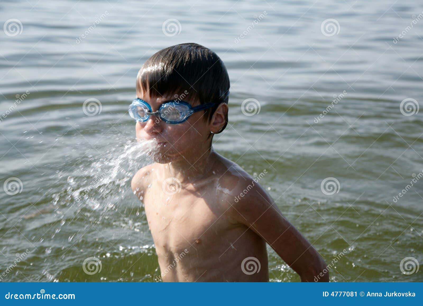 Boy in water stock image. Image of swimming, expression - 4777081