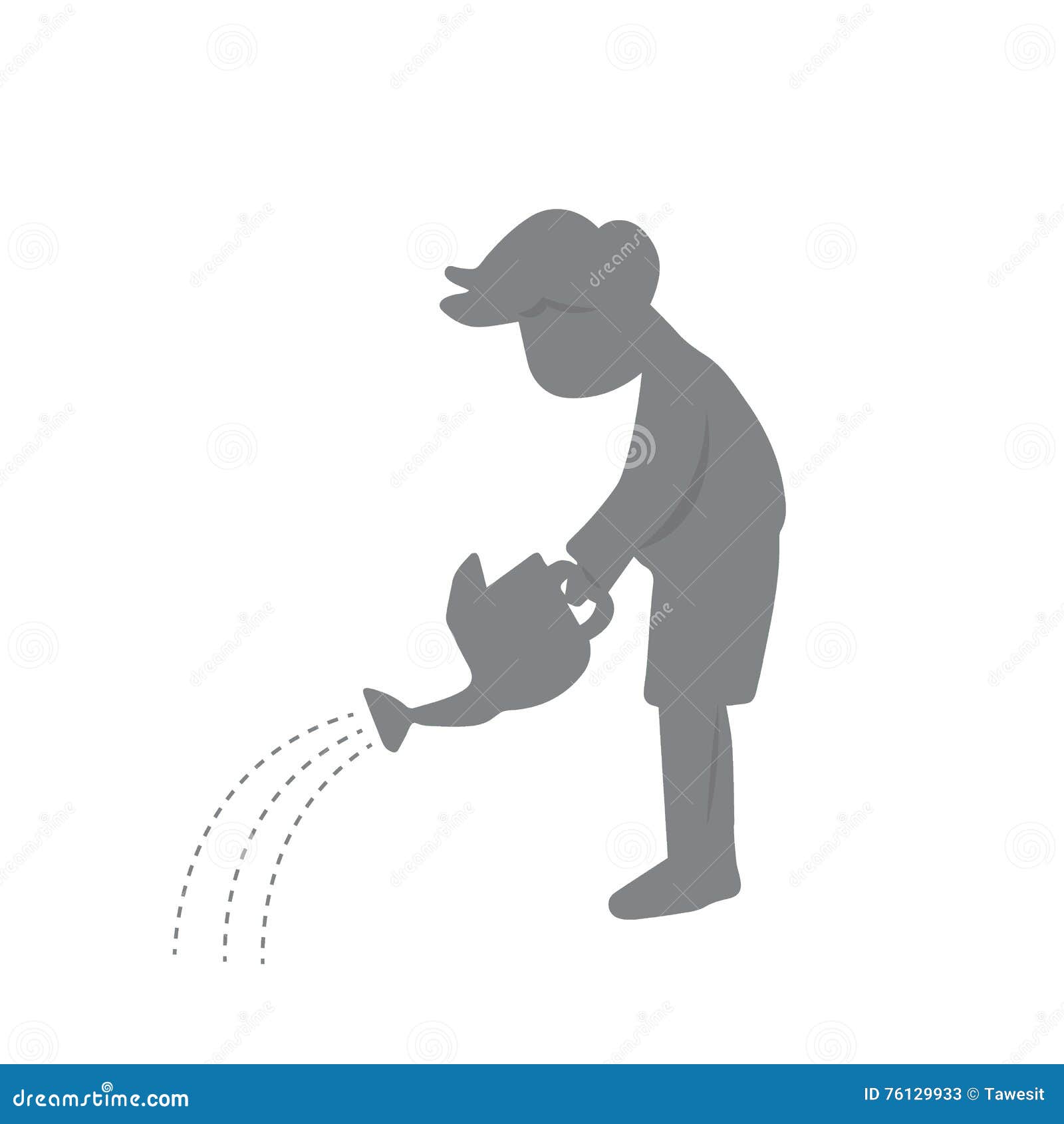 Boy Watering Plant with Shower Stock Vector - Illustration of clipart ...