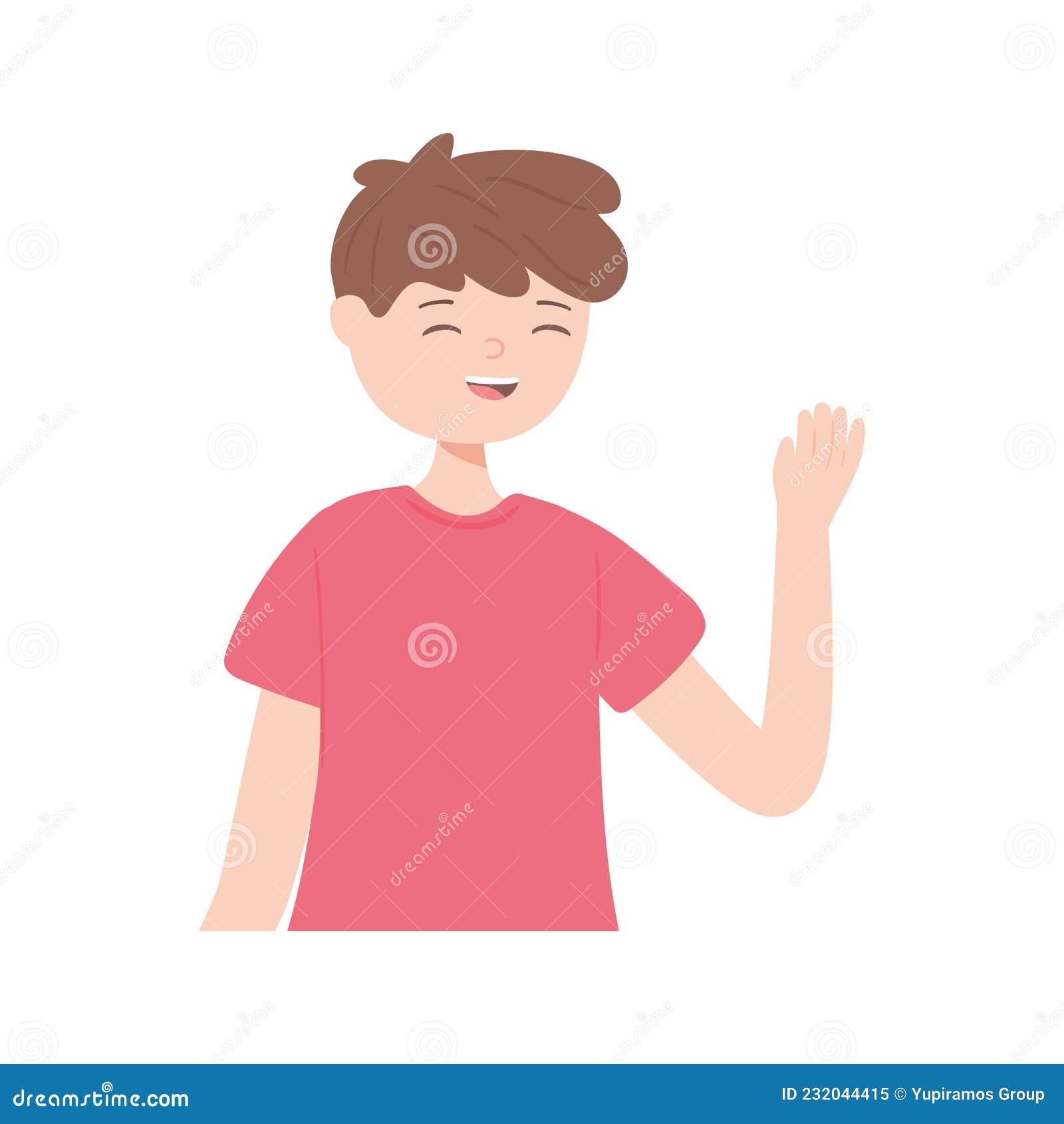 Boy waving hand stock vector. Illustration of friendship - 232044415