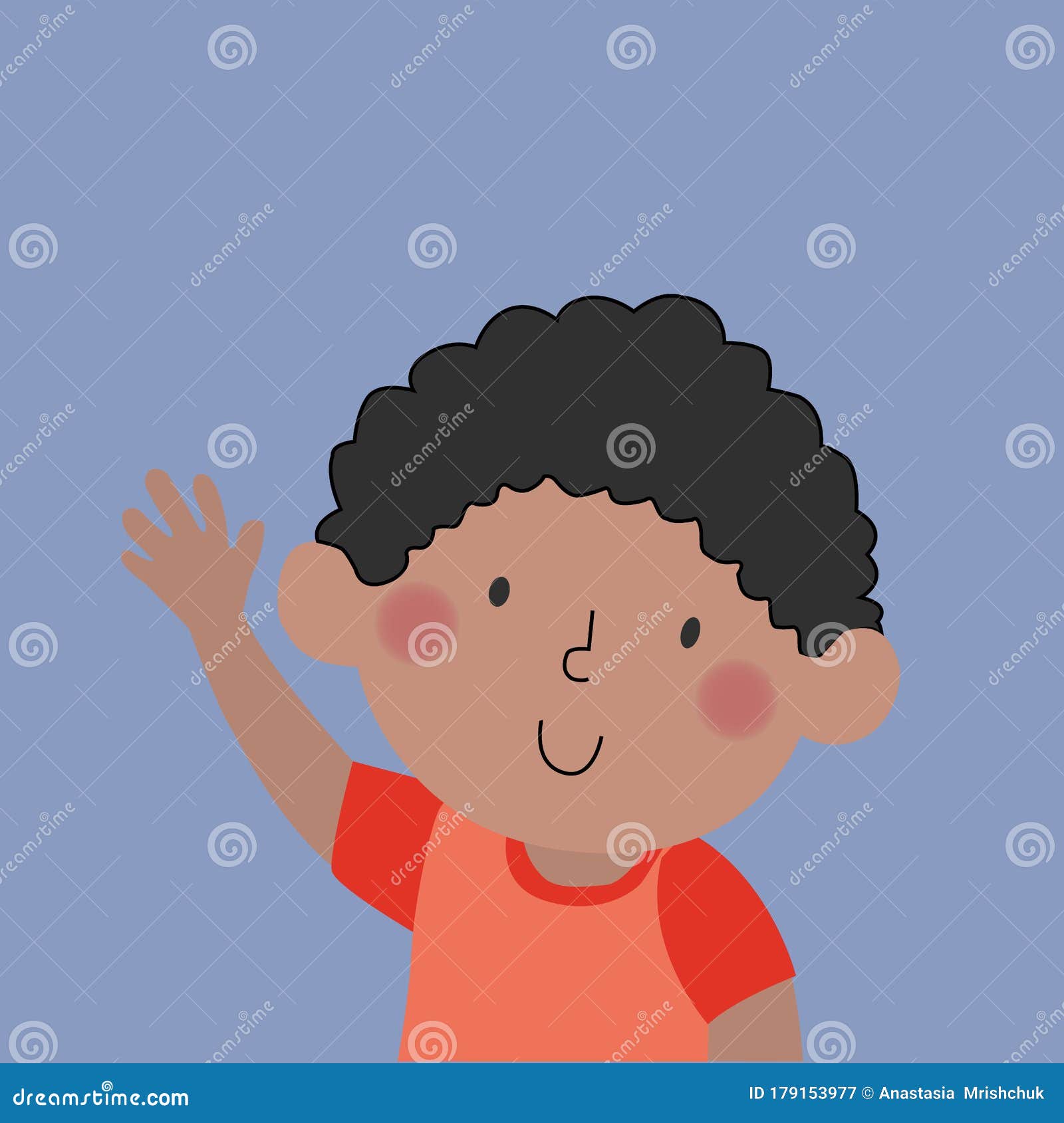 Boy Waving His Hand Vector Illustration Stock Illustration ...