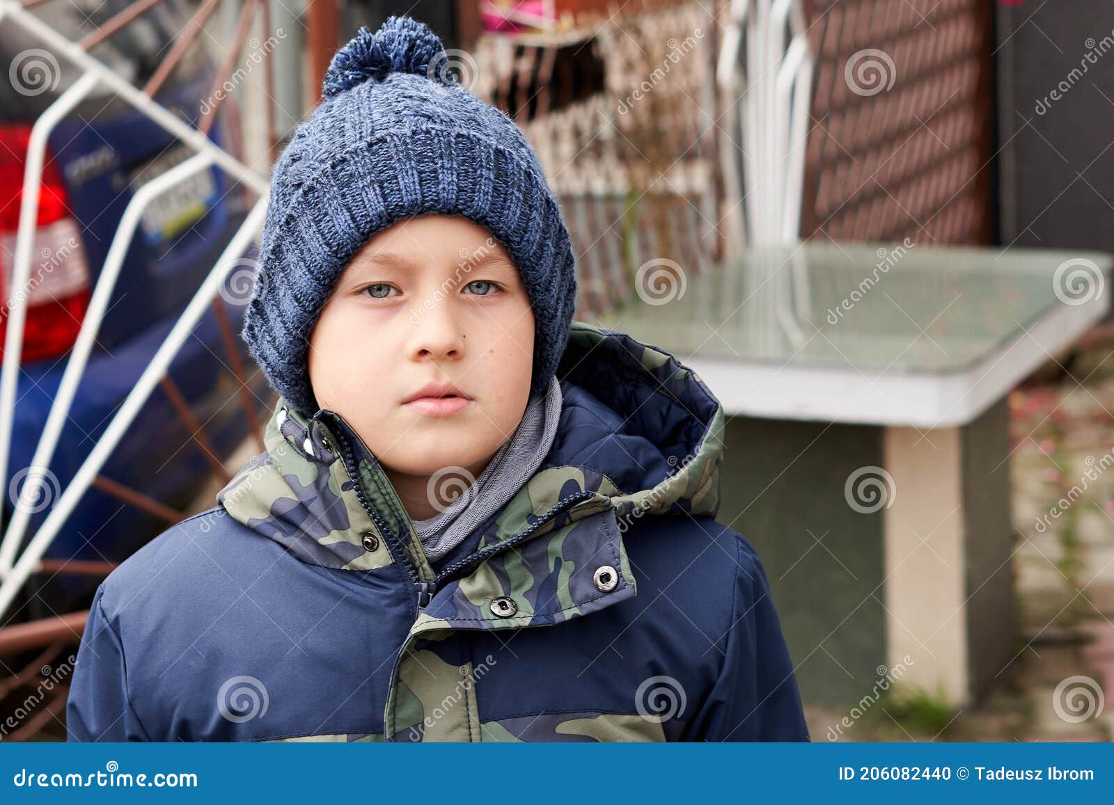 Boy Weared in JAcket and Hat Stock Photo - Image of little, portrait ...