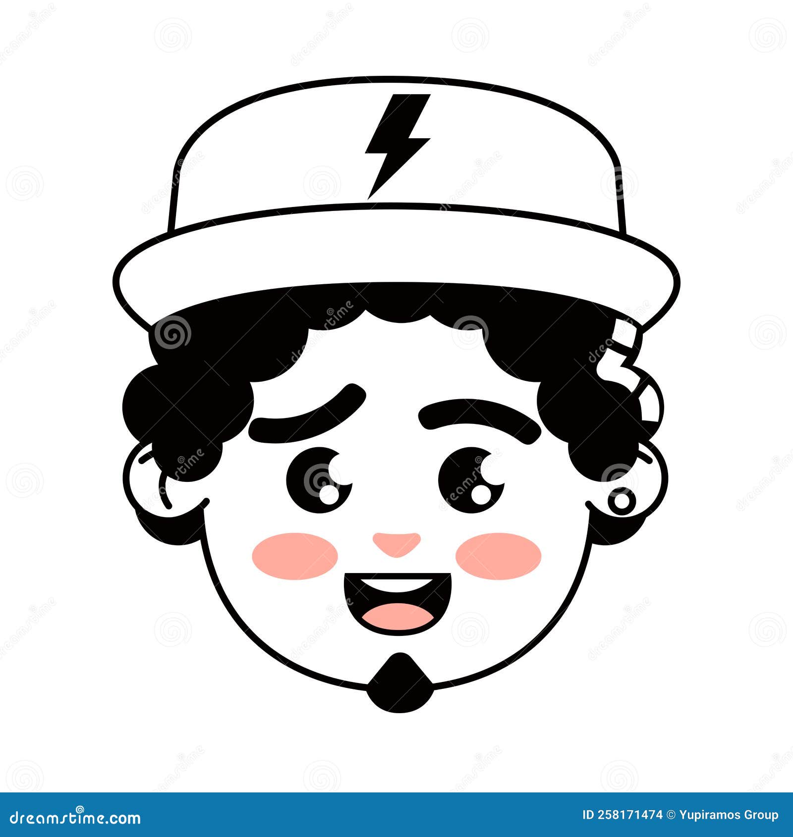 Boy wearing a cap face stock vector. Illustration of face - 258171474
