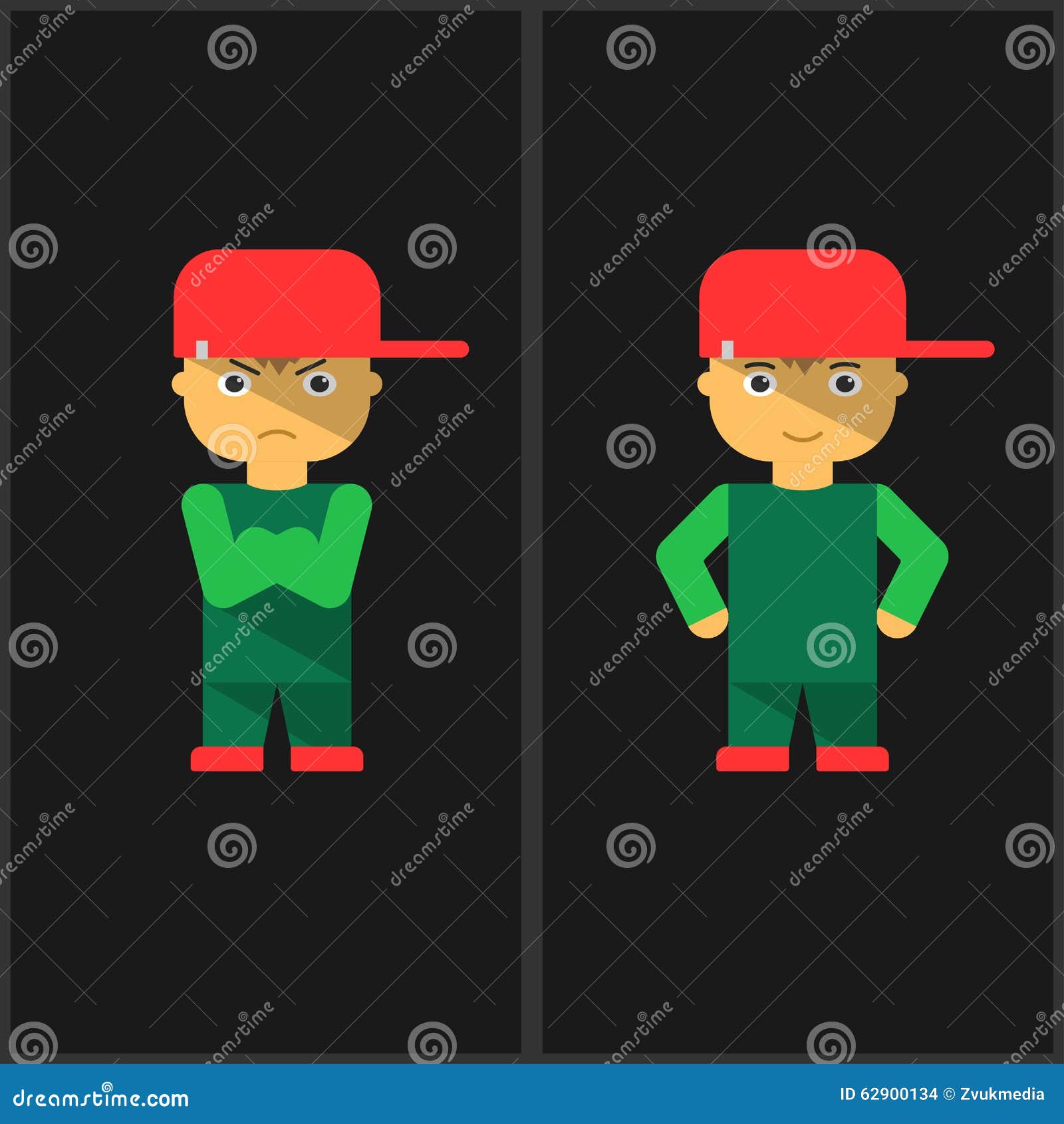 Boy wearing a cap. Vector stock vector. Illustration of humor - 62900134