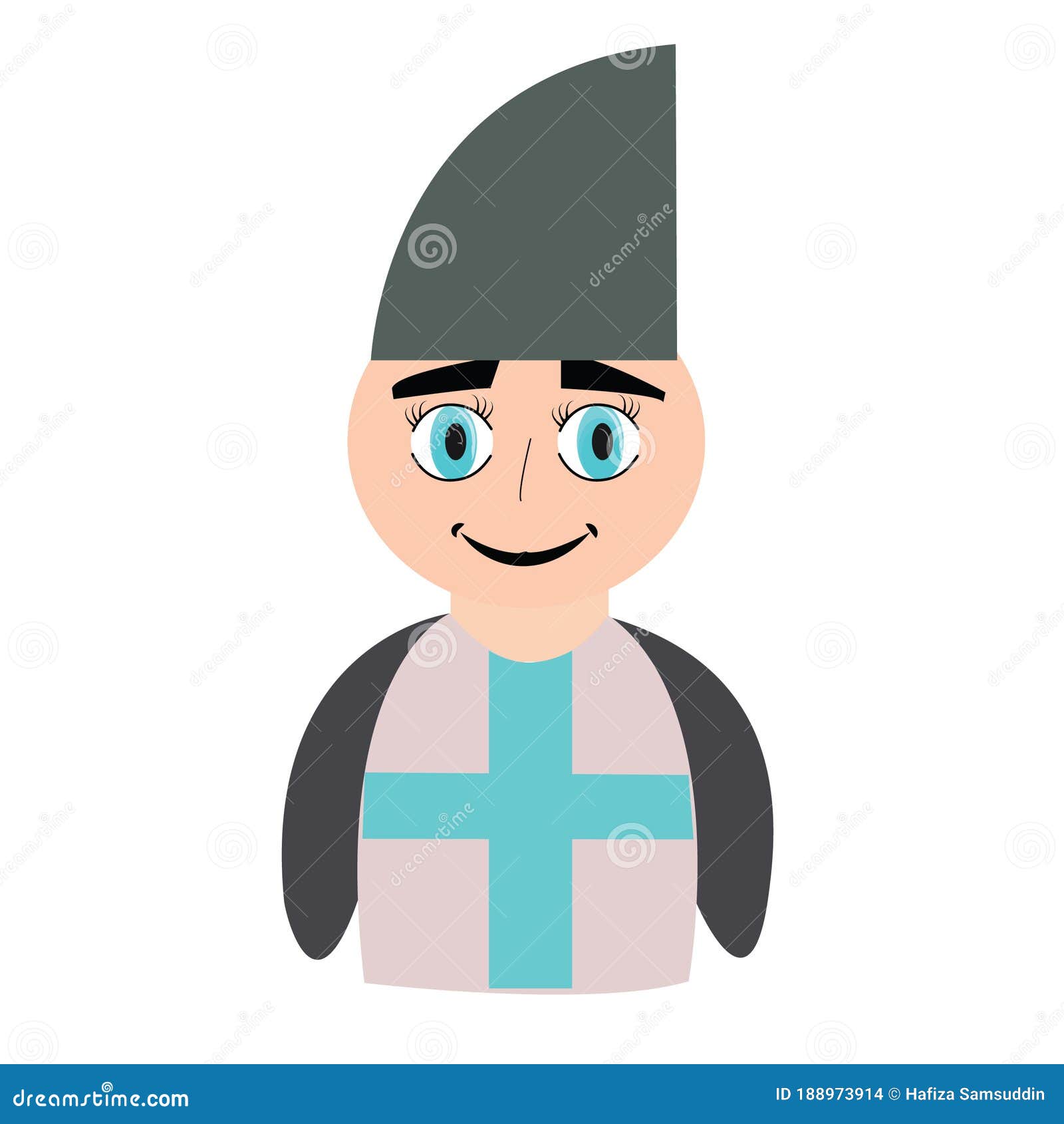 Boy Wearing Cap. Vector Illustration Decorative Design Stock Vector ...