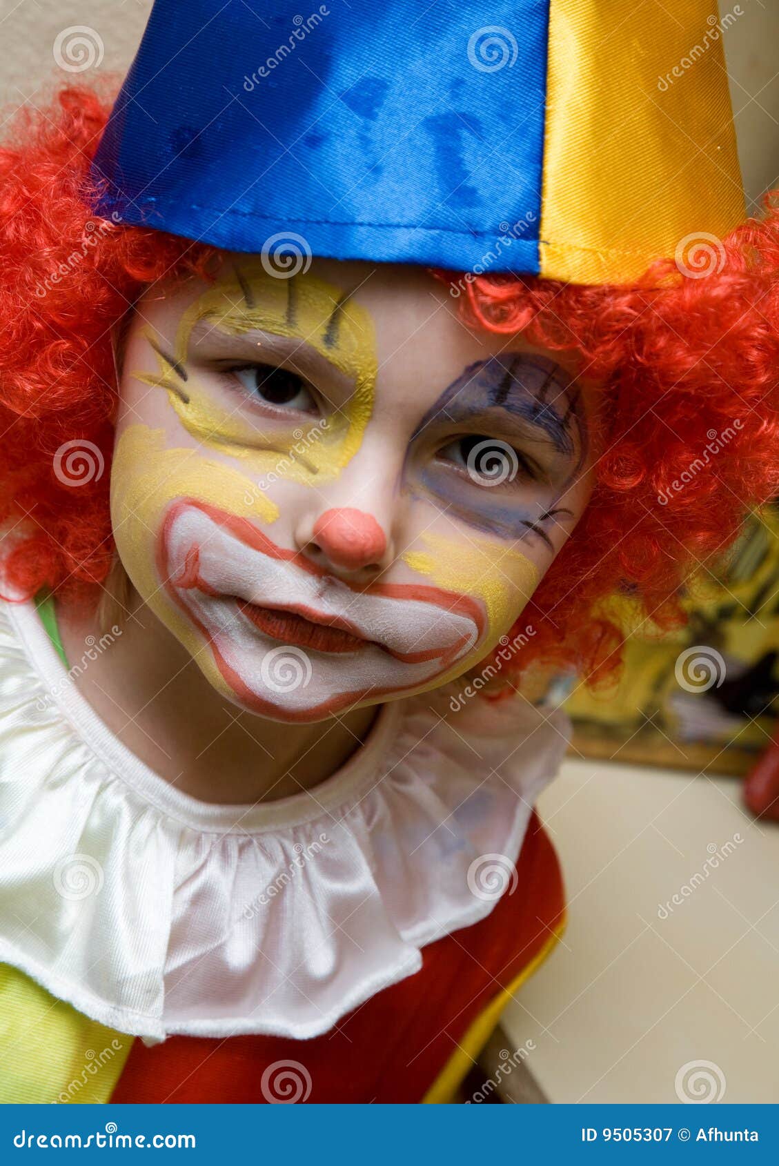 The boy wearing clown stock image. Image of performance - 9505307