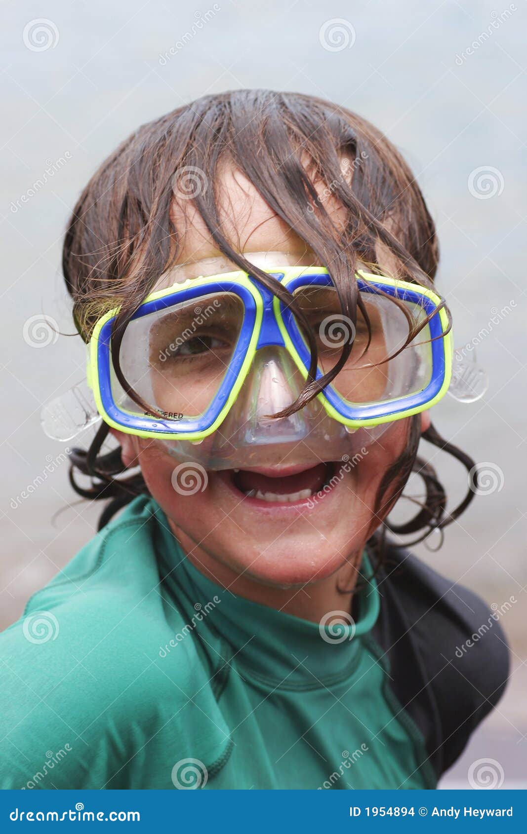 Boy Wearing Diving Mask stock photo. Image of white, smiles - 1954894