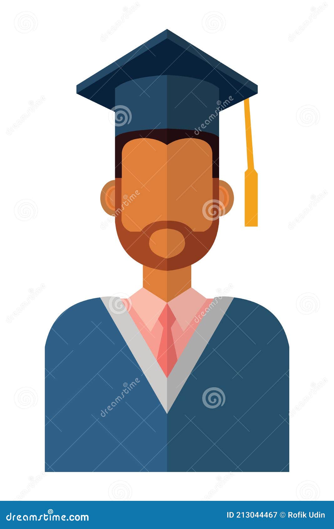 A Boy Wearing an Editable Toga or Graduation Hat Stock Vector ...