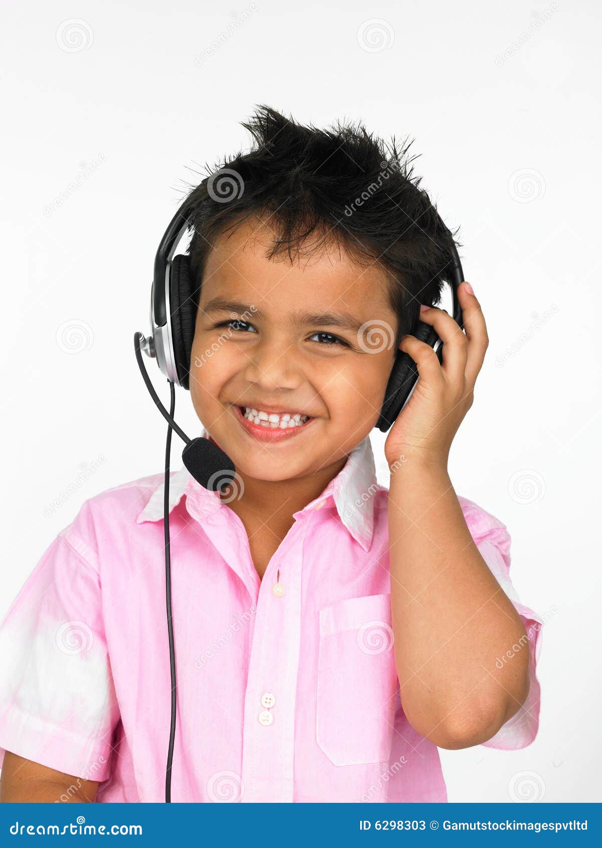 Boy wearing head phones stock image. Image of smiling - 6298303