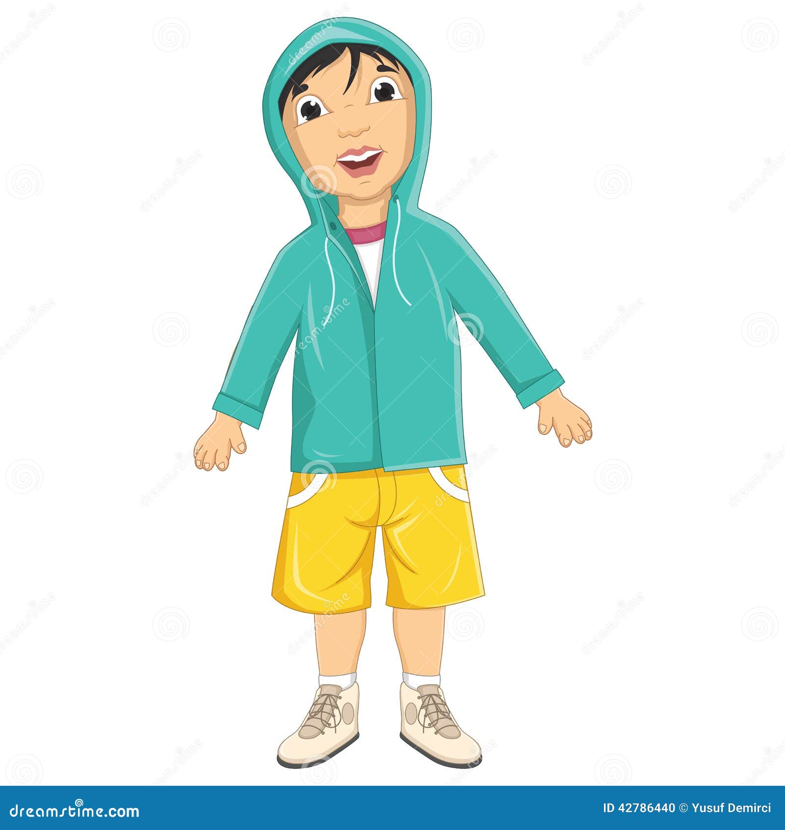 Boy Wearing Jacket Vector Illustration Stock Vector - Illustration of ...