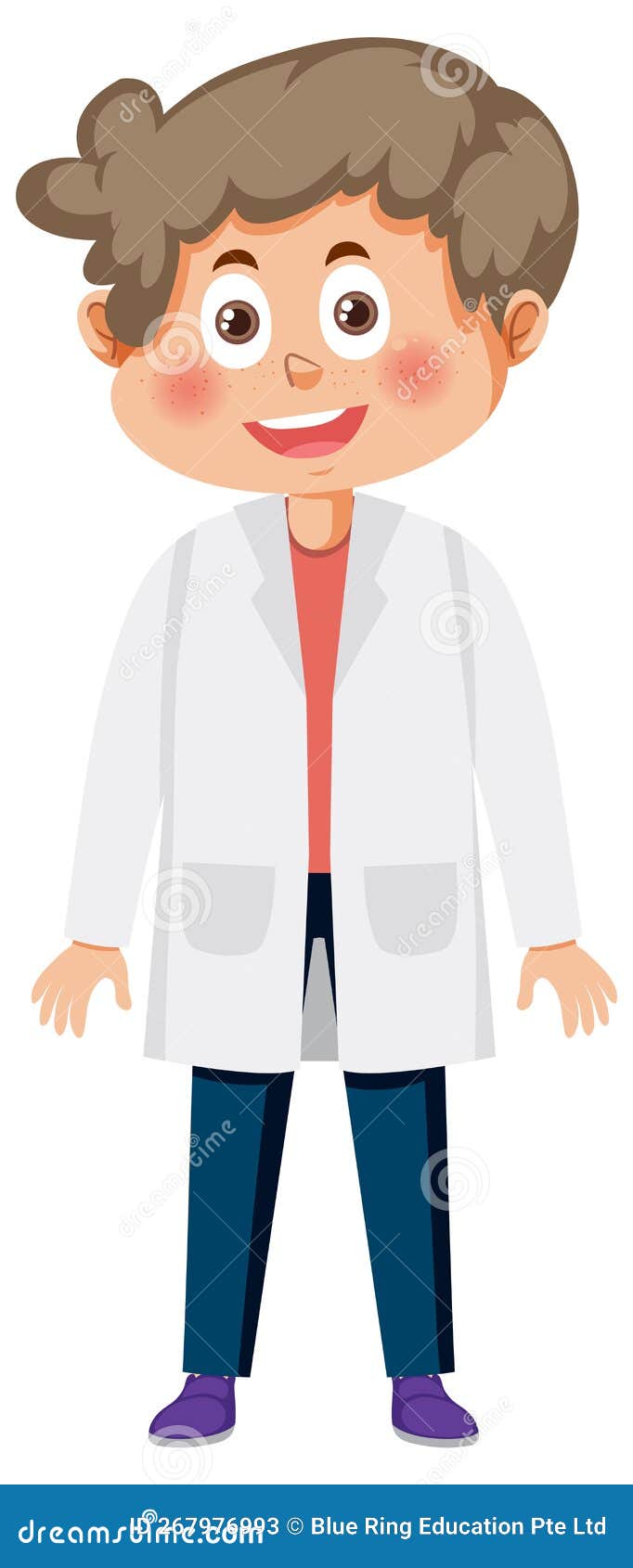 A boy wearing lab coat stock vector. Illustration of cute - 267976993