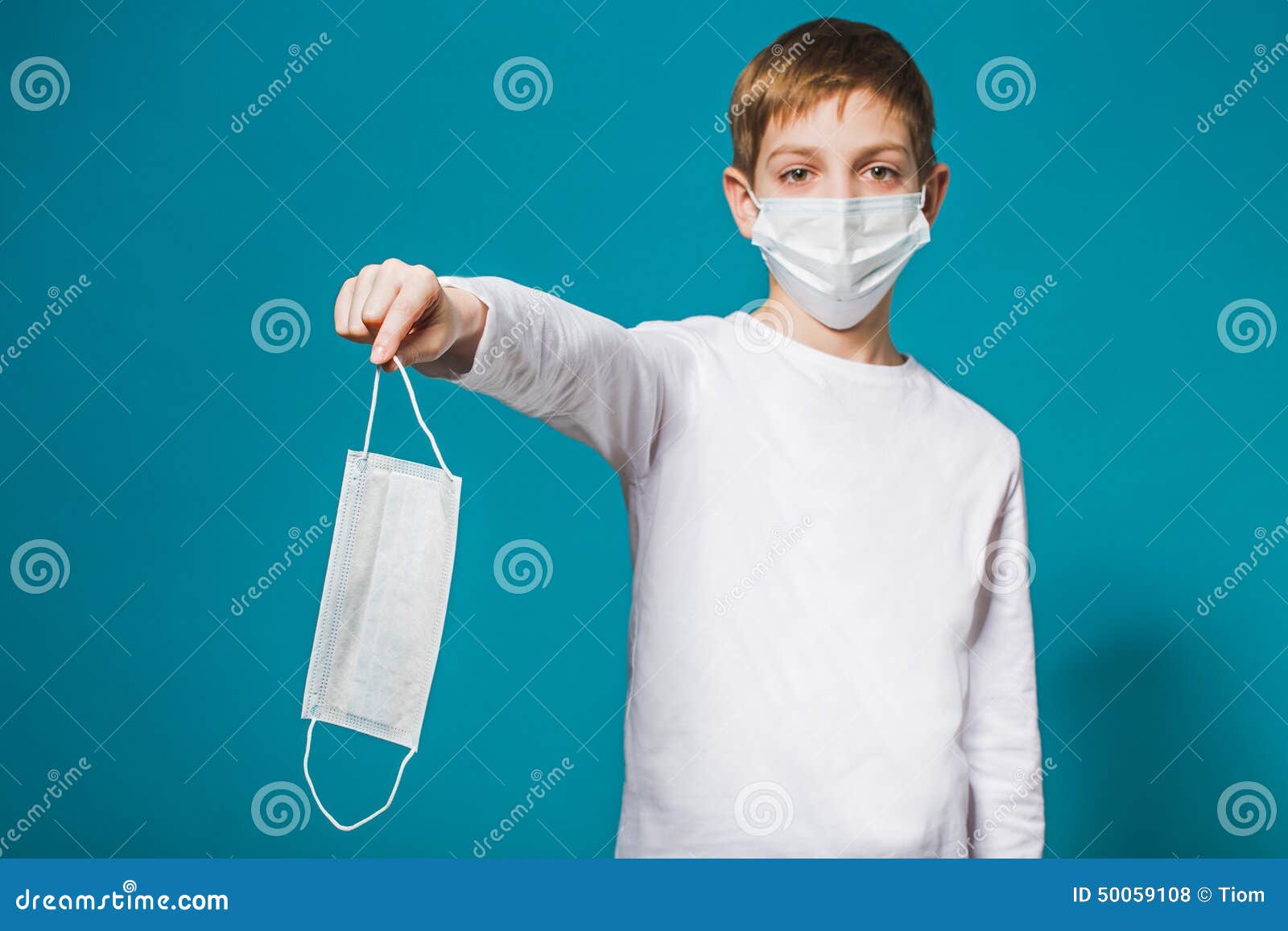 Boy Wearing Protection Mask Suggesting Mask Stock Photo - Image of ...