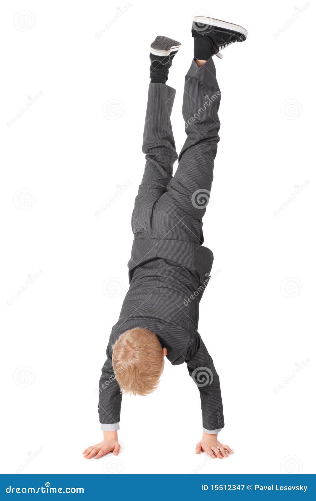 Boy Wearing Suit and Sneakers Doing Handstand Stock Image - Image of ...