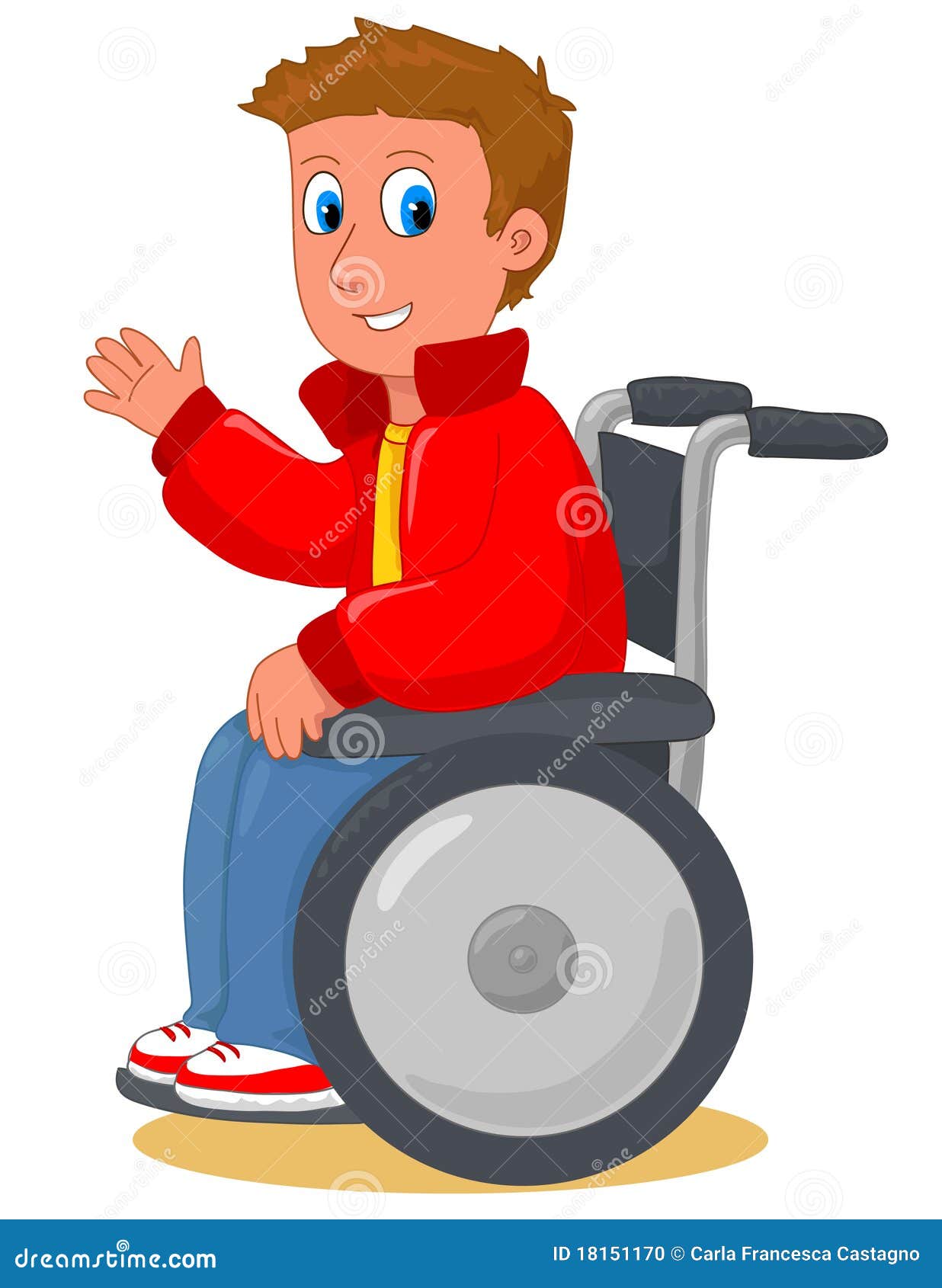 Boy on wheelchair vector stock vector. Illustration of smile - 18151170