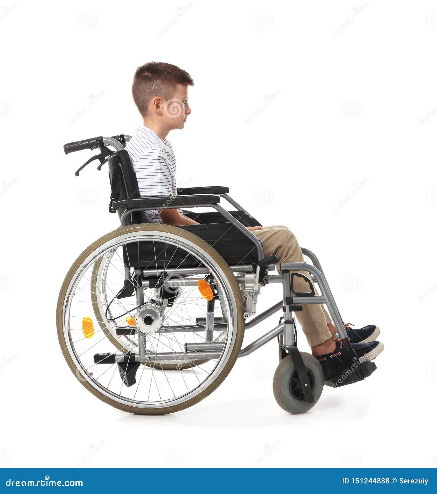 Boy in Wheelchair on White Background Stock Photo - Image of wheelchair ...