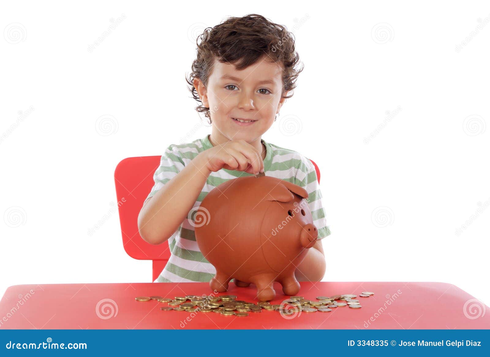 Boy whit money box stock image. Image of cash, baby, child - 3348335