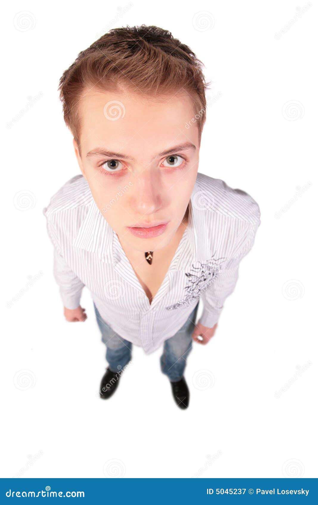 Boy in White Shirt Top Perspective View Stock Image - Image of comic ...