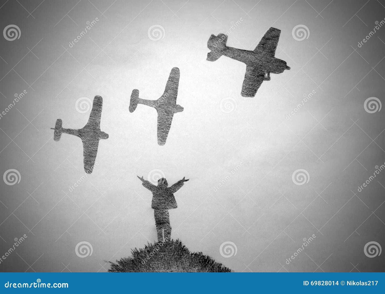A Boy Who Dreams of Becoming a Pilot Stock Photo - Image of cloud ...