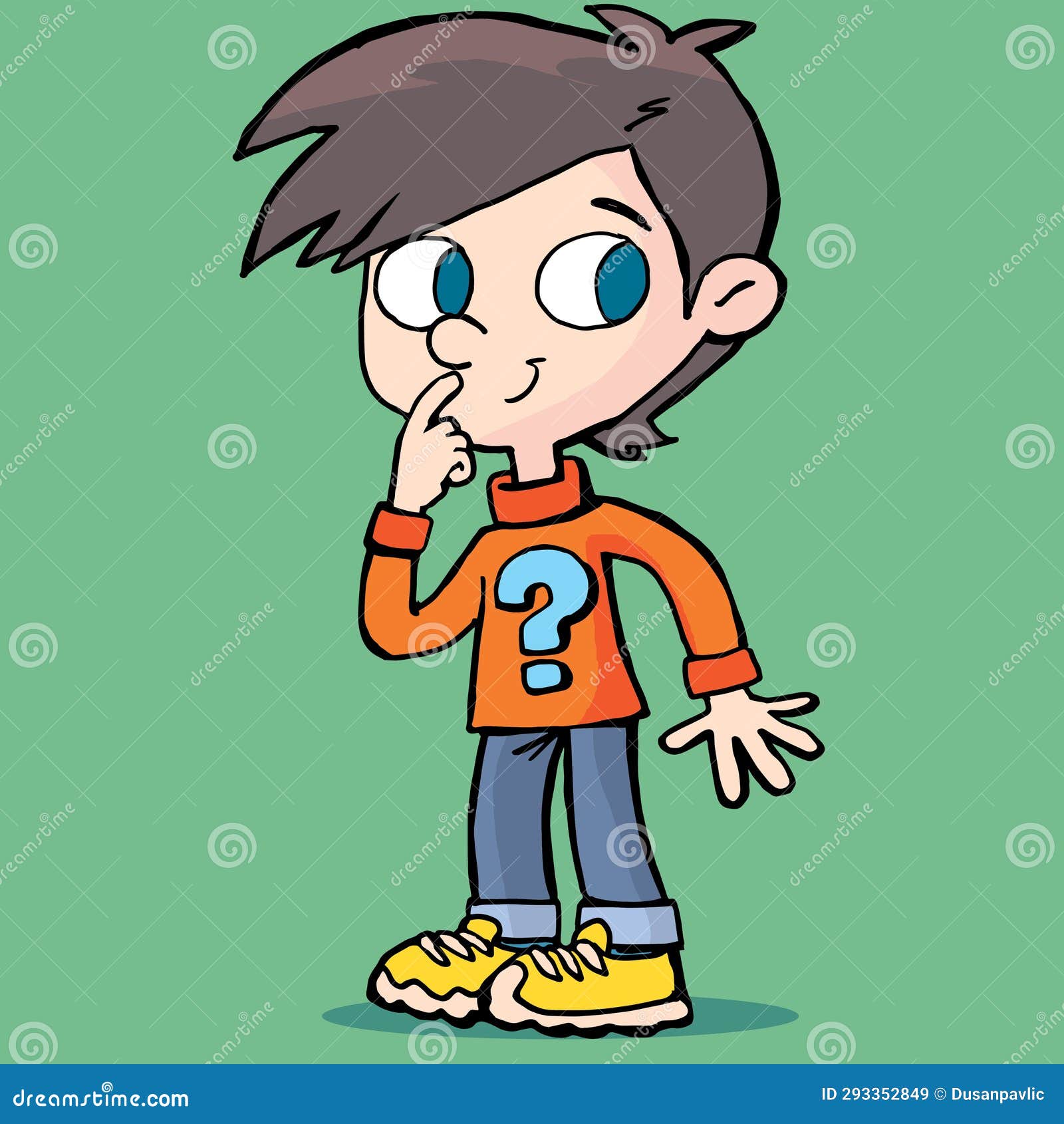 Boy Who Needs To Answer the Question Stock Illustration - Illustration ...