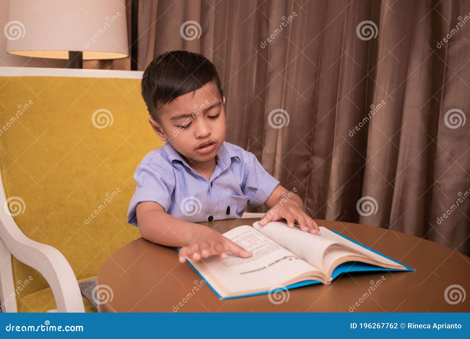 A Boy Who is Reading a Book and Studying Stock Photo - Image of book ...