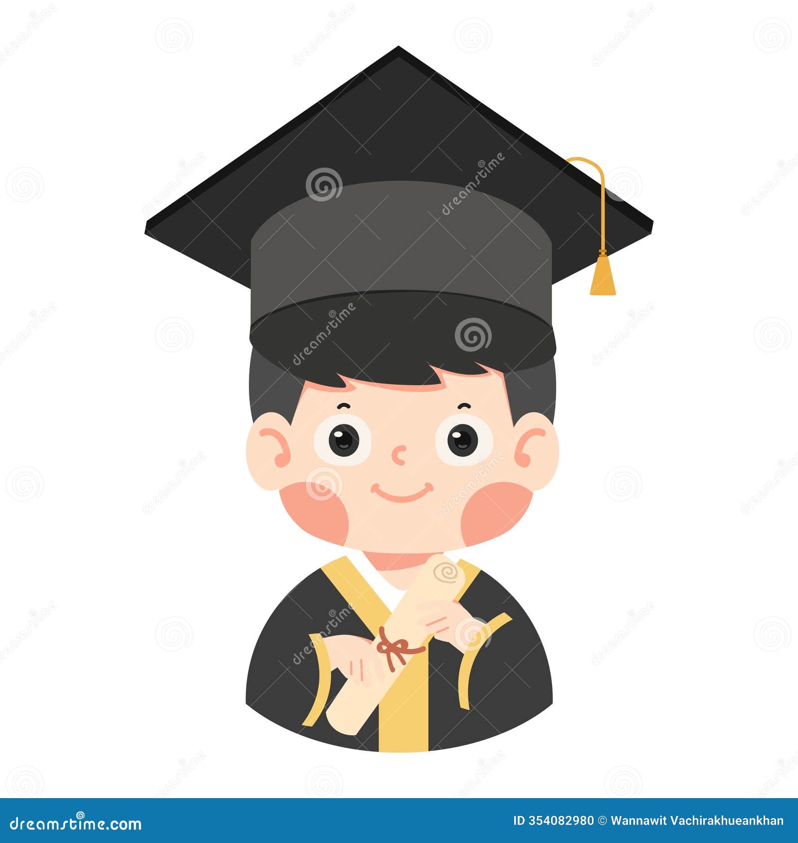 The Boy Who Recently Graduated Stock Illustration - Illustration of ...