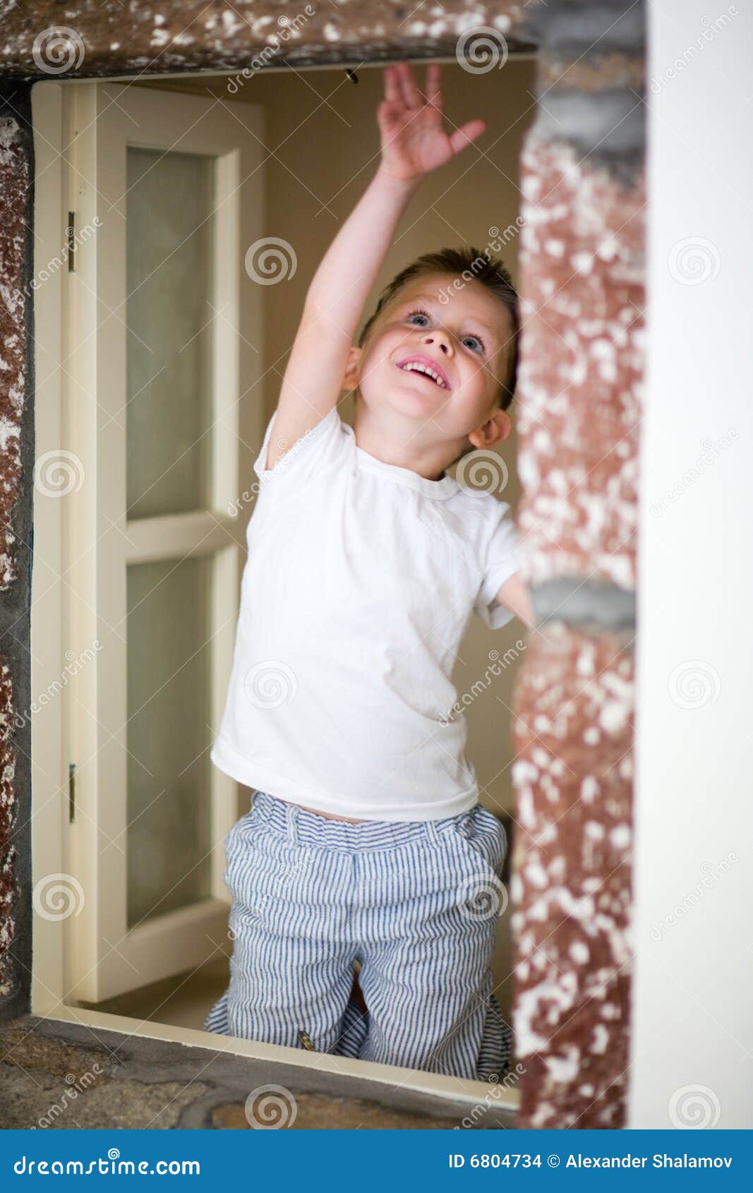 Boy and window stock photo. Image of small, window, expression - 6804734
