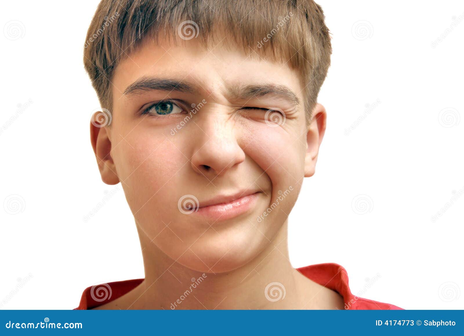 Boy winking stock image. Image of isolated, eyebrow, assurance - 4174773