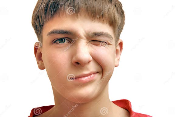 Boy winking stock image. Image of isolated, eyebrow, assurance - 4174773