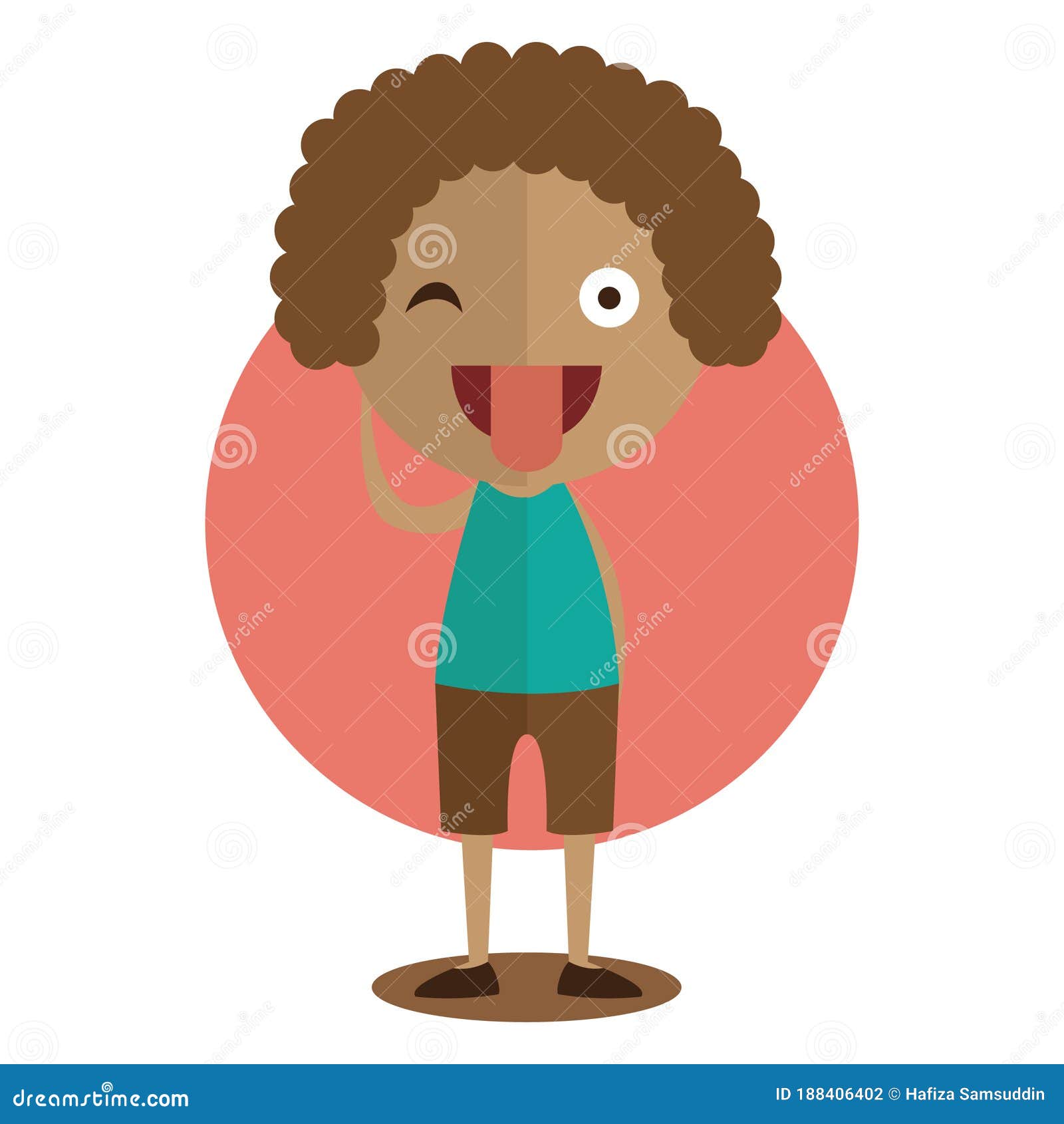 Boy Winking Eyes. Vector Illustration Decorative Design Stock Vector ...