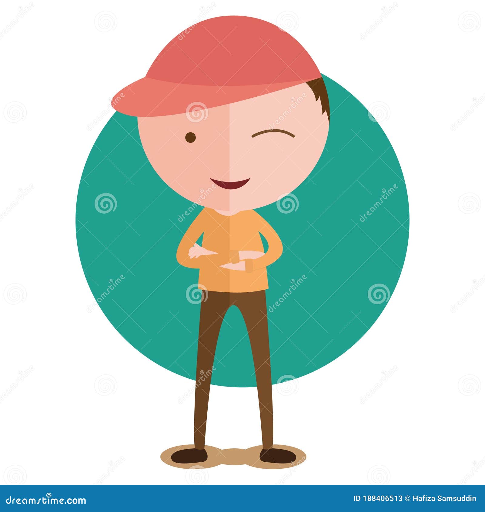 Boy Winking Eyes. Vector Illustration Decorative Design Stock Vector ...
