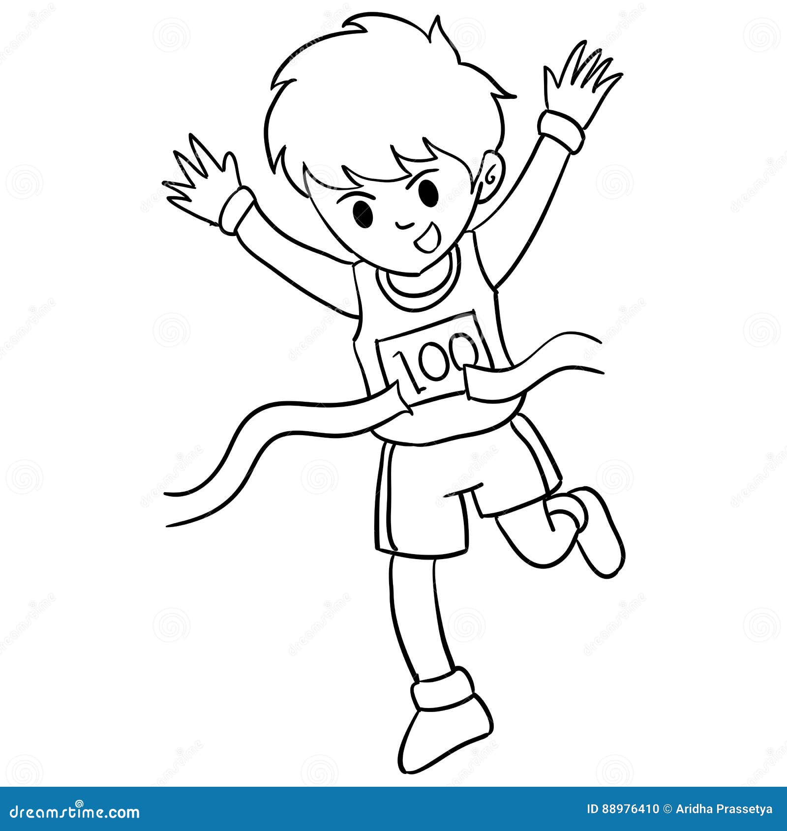 Boy Winner Run Character Style Stock Vector - Illustration of isolated ...