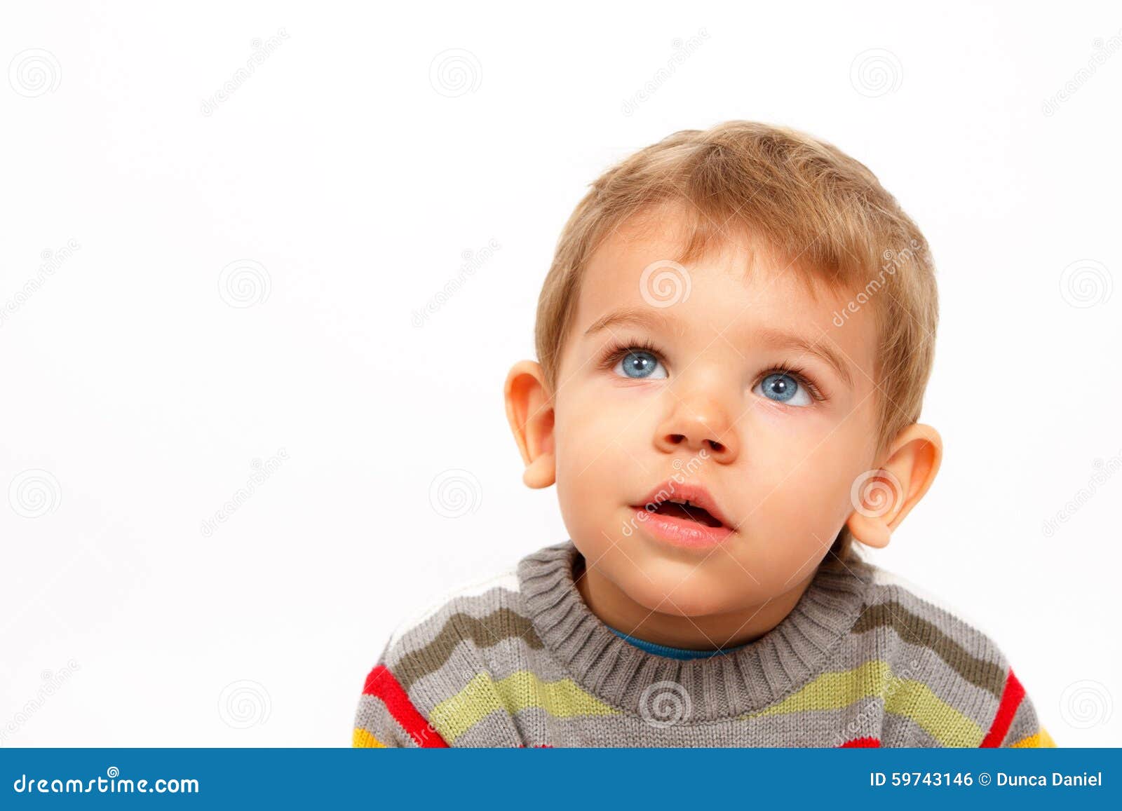 Boy in Winter Clothes Looking Up Amazed Stock Photo - Image of ...