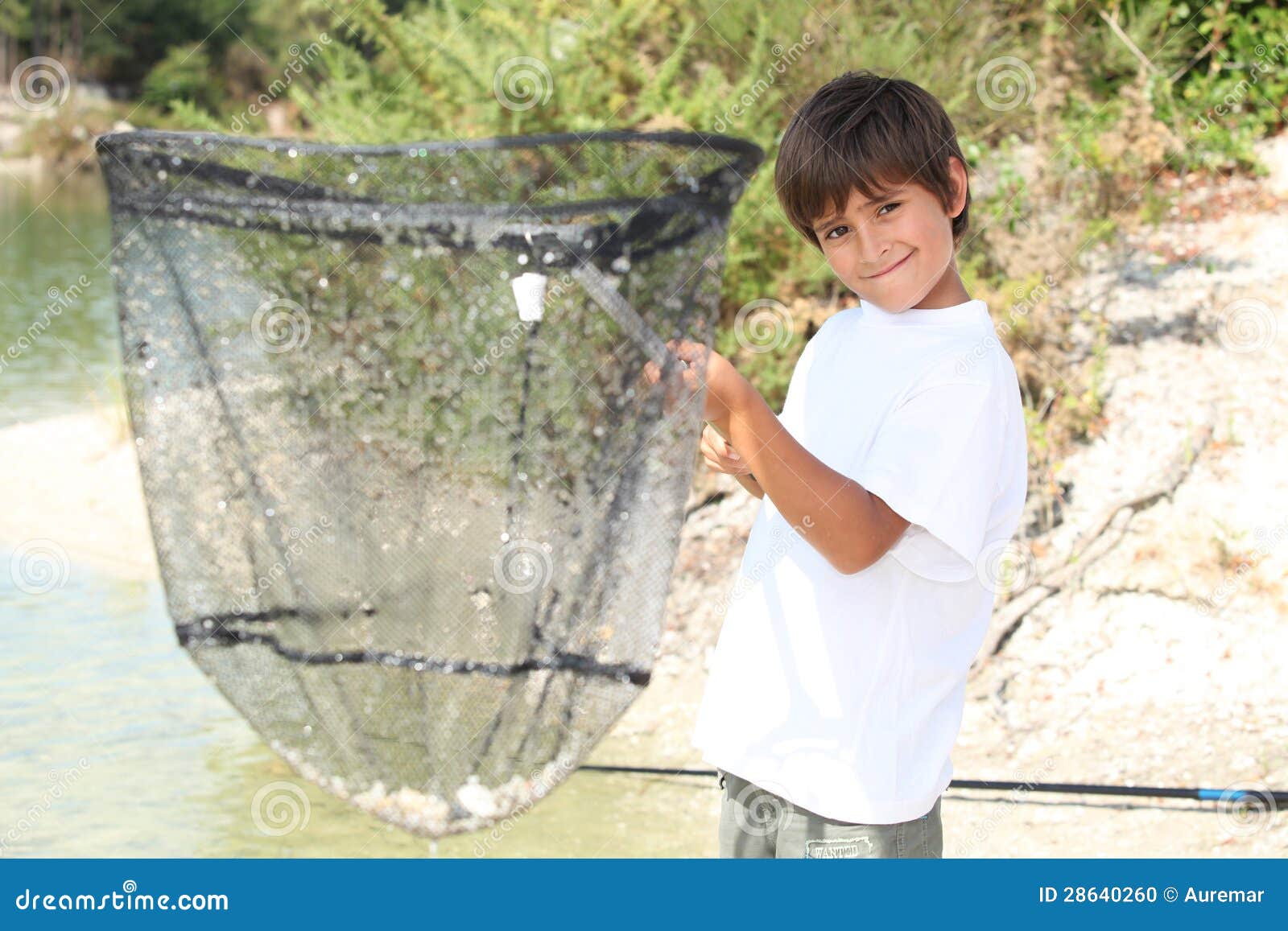 Boy withfishing net stock photo. Image of summer, huge - 28640260