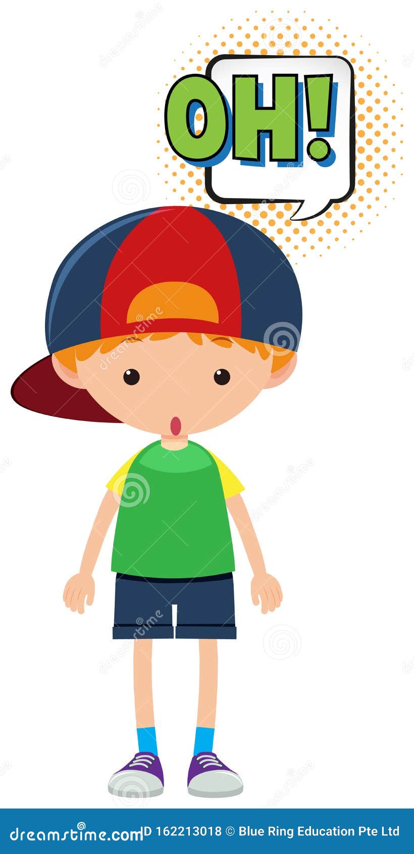 Boy with Word Expression Oh Stock Vector - Illustration of boyhood ...