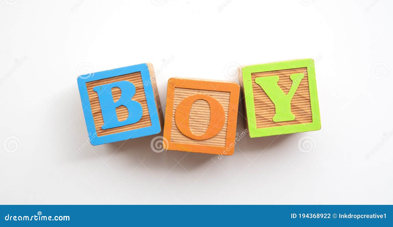 Boy Word Made from Colourful Wooden Baby Development Blocks Stock Photo ...