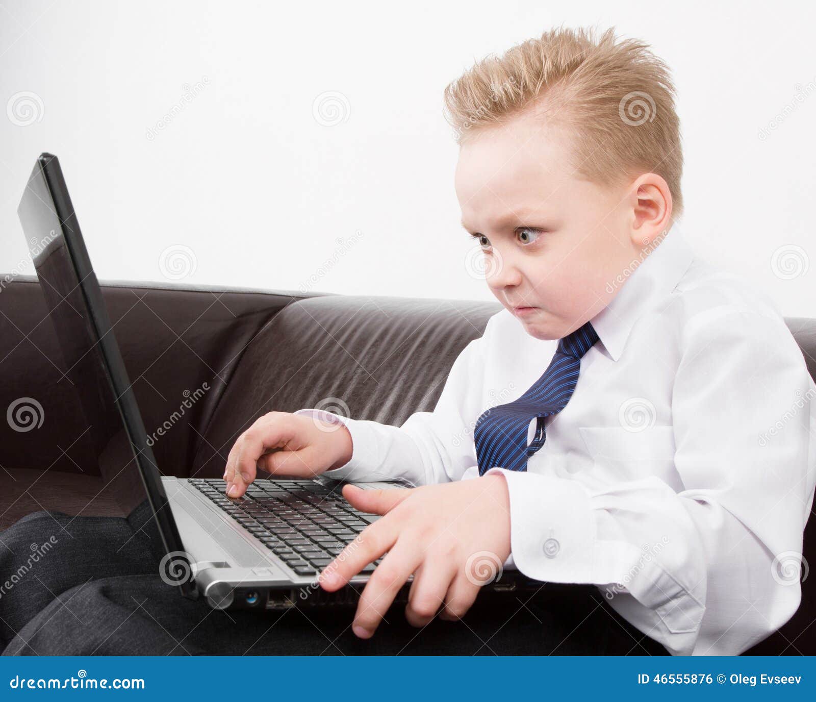 Boy work on the computer stock photo. Image of studying - 46555876