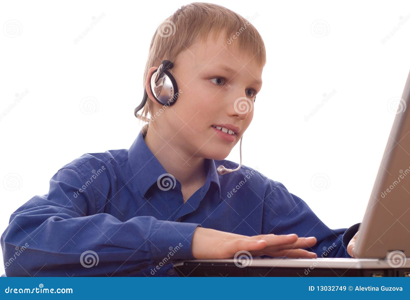 Boy working on a laptop stock image. Image of boys, lifestyles - 13032749