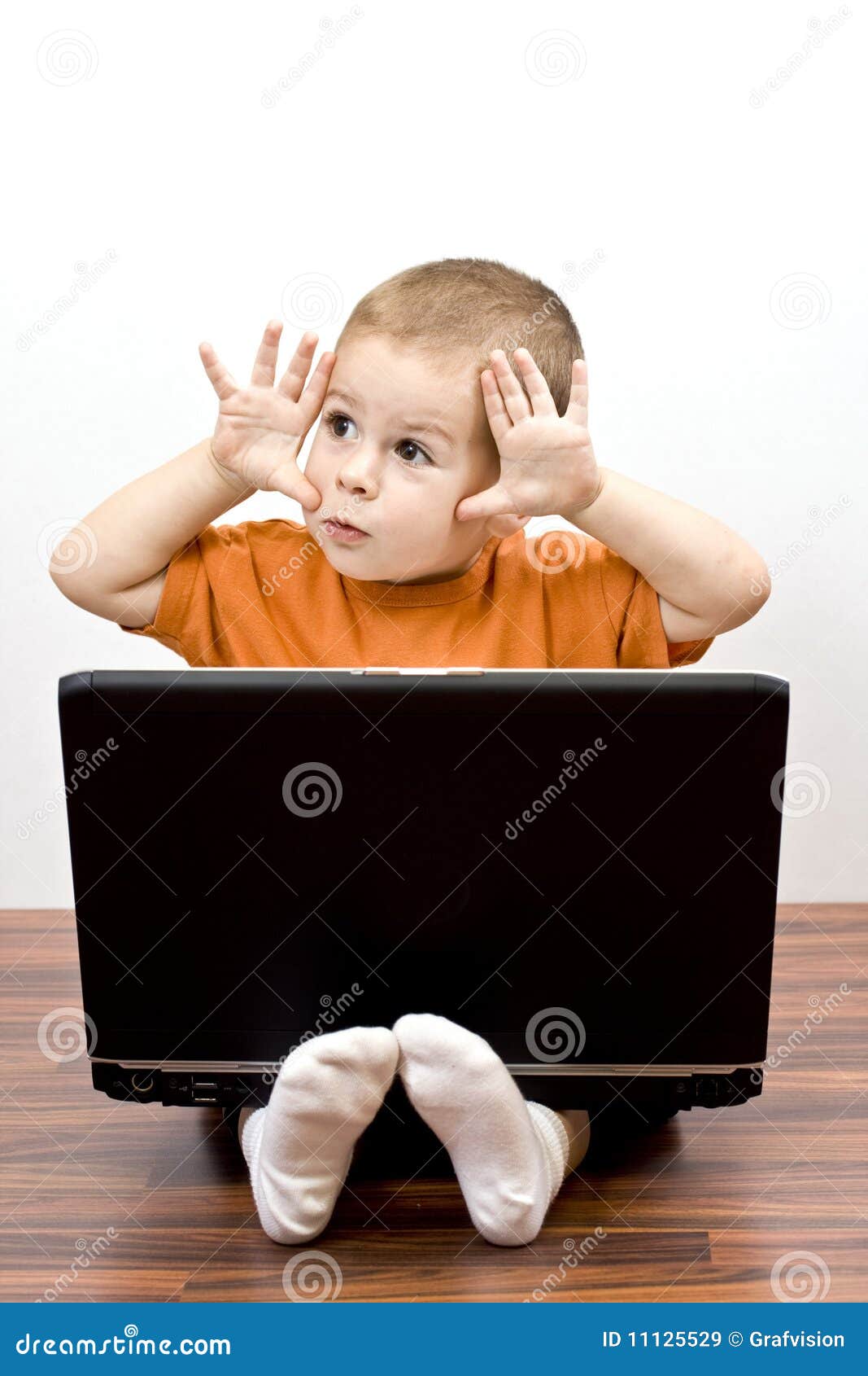 Boy working whit laptop stock image. Image of education - 11125529