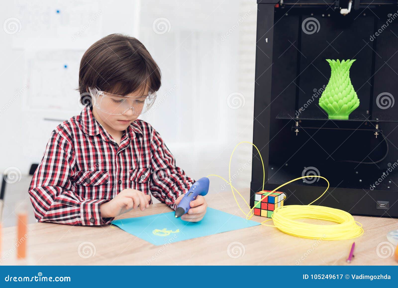 Boy Writes by 3d Pen during a Lesson in Class. Editorial Photography ...