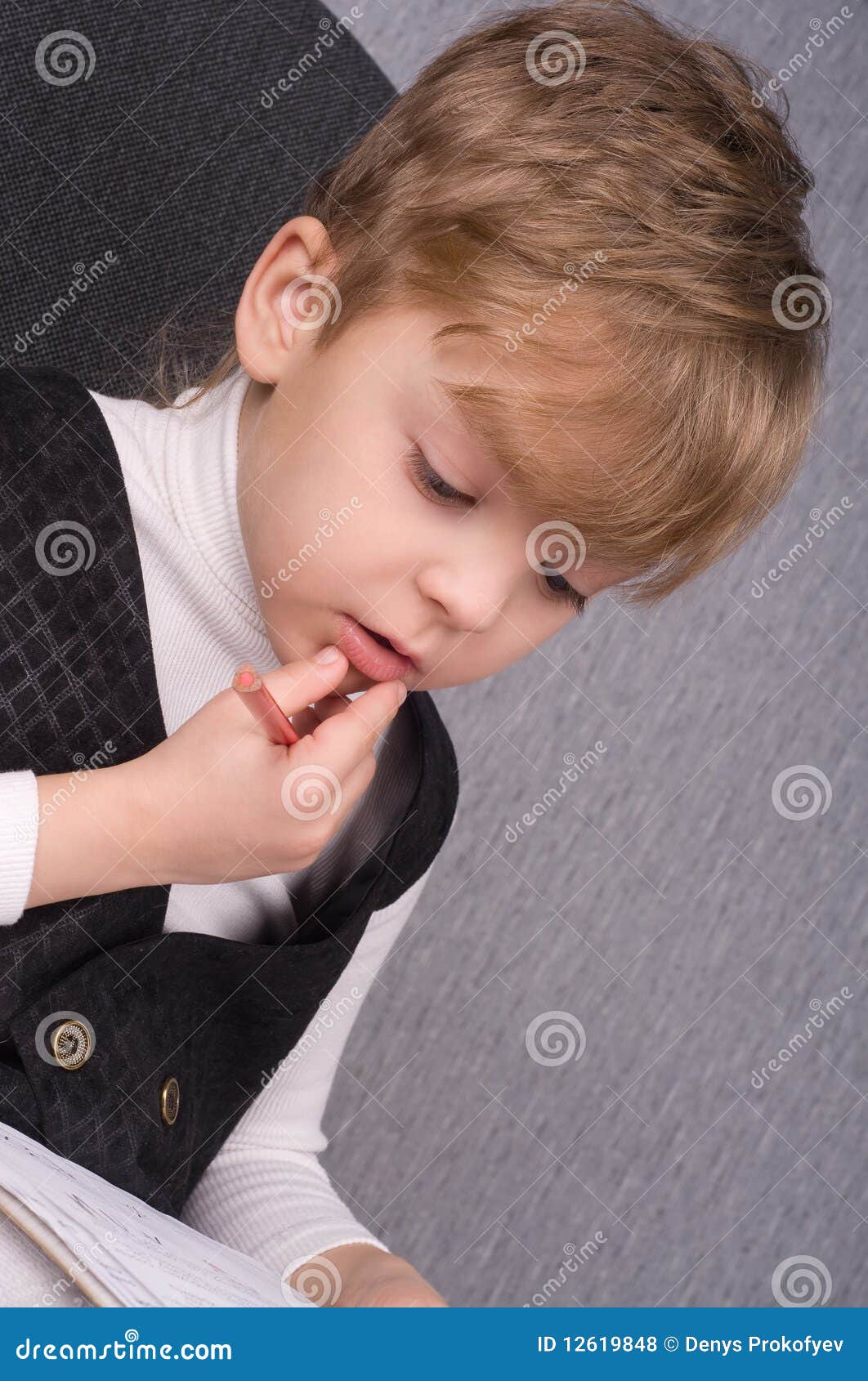 Boy writing stock photo. Image of elementary, children - 12619848