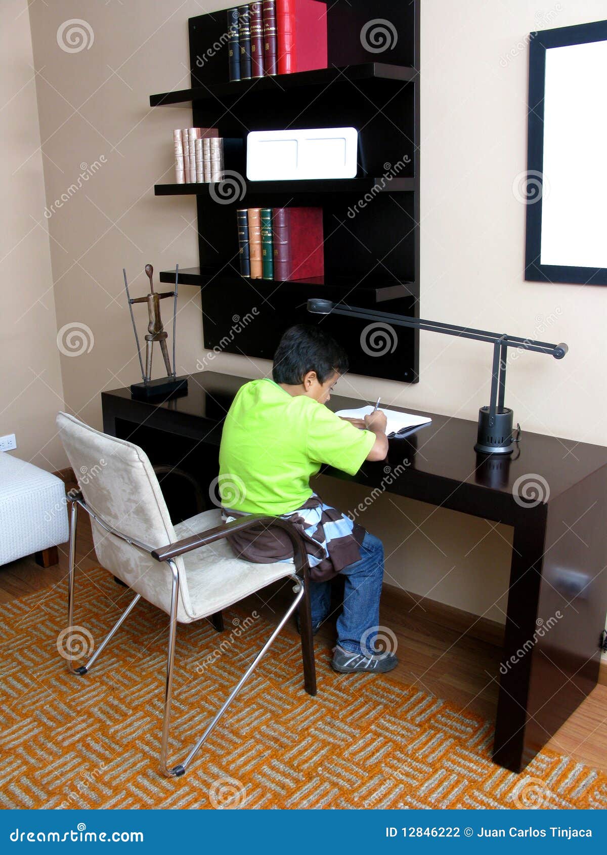 Boy writing stock photo. Image of pencil, reading, hispanic - 12846222
